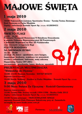 Święta Majowe - program wydarzeń - Śrem